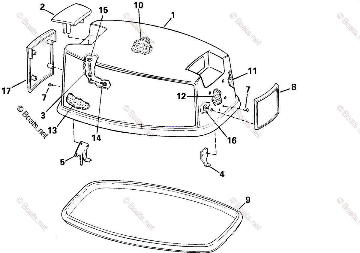 Johnson Outboard 2003 OEM Parts Diagram for ENGINE COVER | Boats.net
