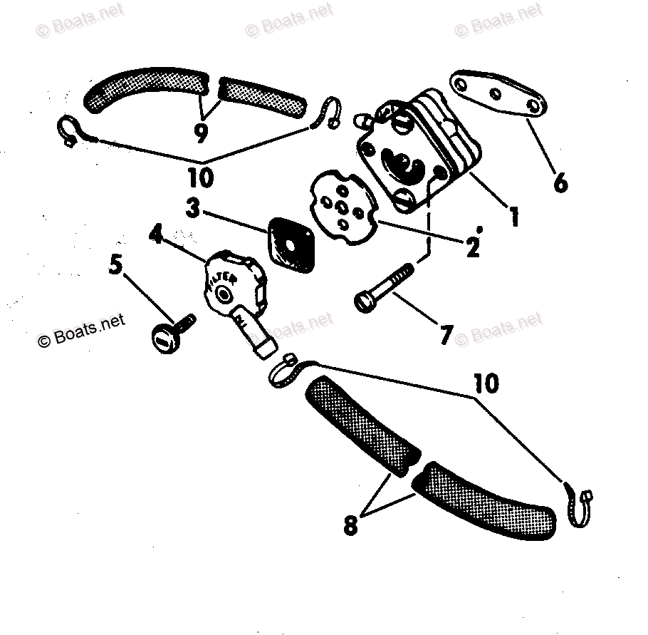 Johnson Outboard 1976 OEM Parts Diagram for FUEL PUMP | Boats.net