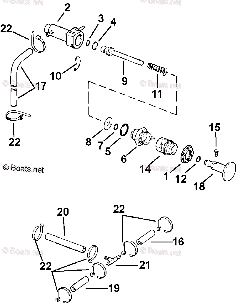 Johnson Outboard 2005 OEM Parts Diagram for Primer System | Boats.net Johnson Outboard 2005 OEM Parts Diagram for Primer System | Boats.net