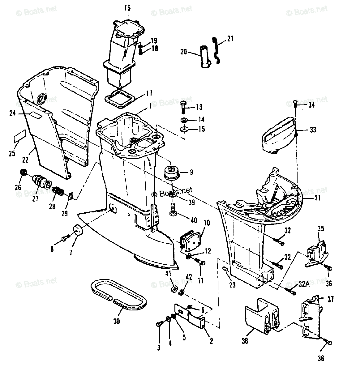 Force Outboard 1990 OEM Parts Diagram for DRIVESHAFT HOUSING | Boats.net