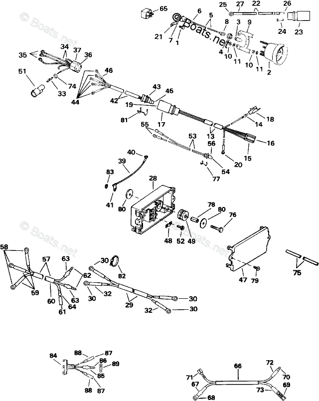 OMC Quiet Rider 115HP OEM Parts Diagram for Power Trim/Tilt Electrical ...