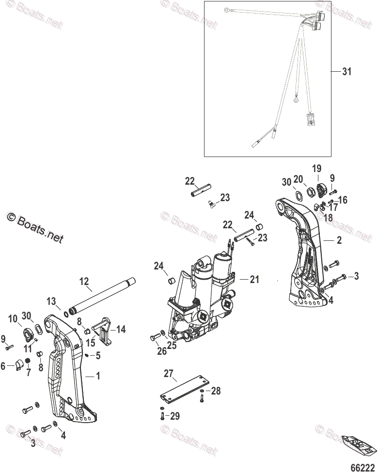 Mercury Outboard 250HP OEM Parts Diagram for Power Trim/Transom ...