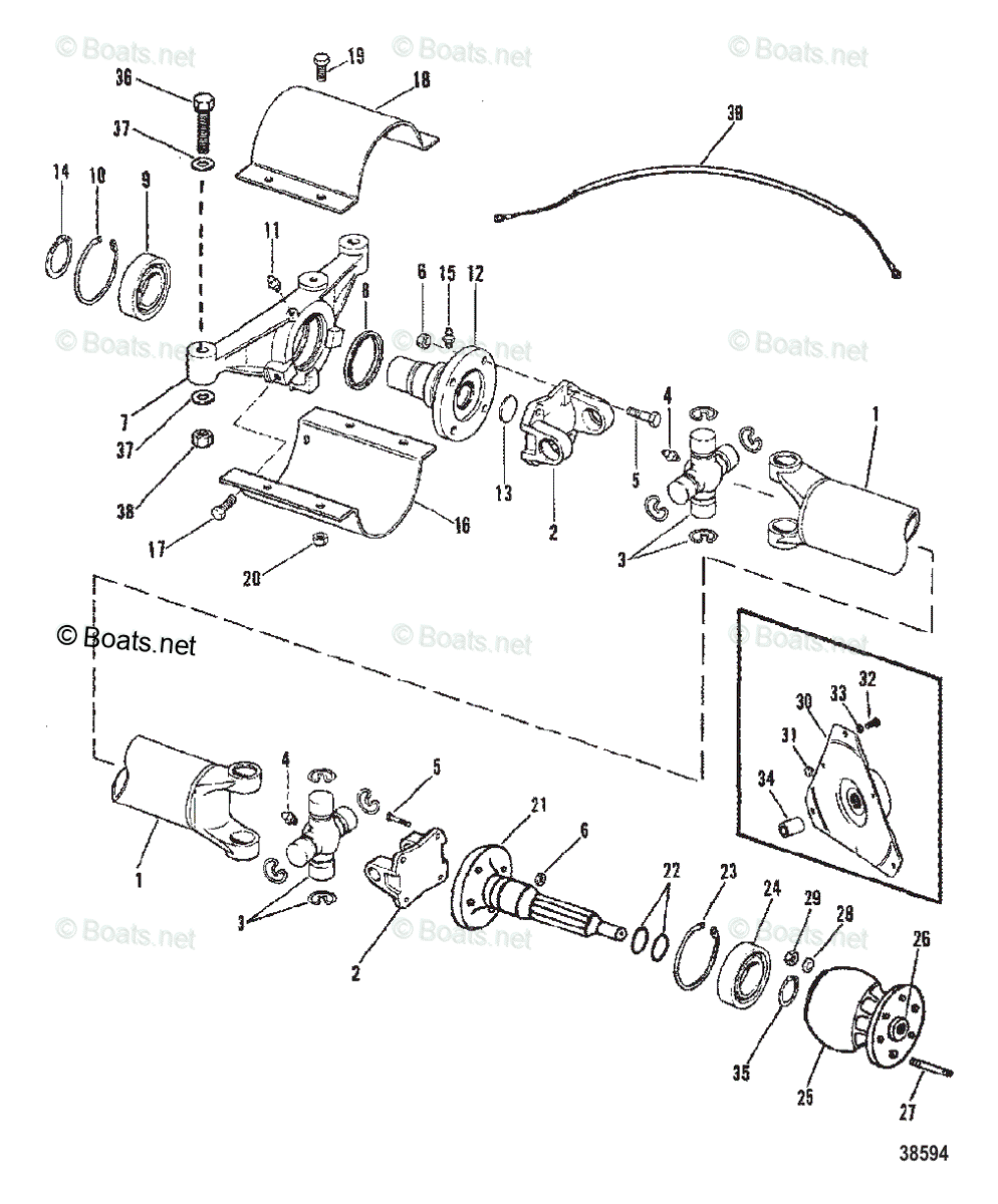 Mercruiser Sterndrive Gas Engines OEM Parts Diagram for DRIVESHAFT ...