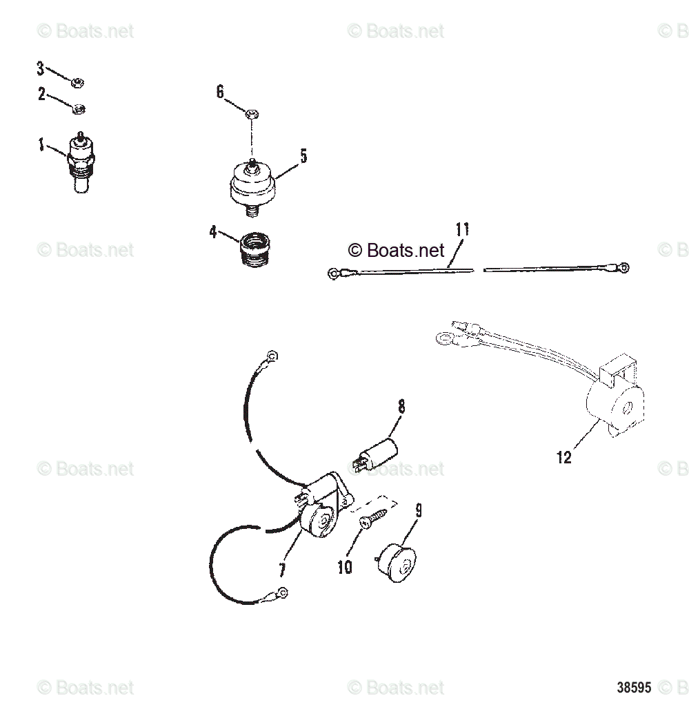 Mercruiser Inboard Gas Engines OEM Parts Diagram for AUDIO WARNING ...