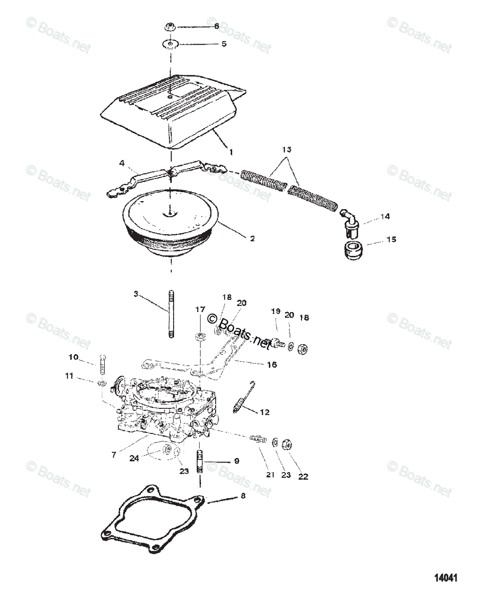Mercruiser Sterndrive Gas Engines OEM Parts Diagram for Carburetor and ...