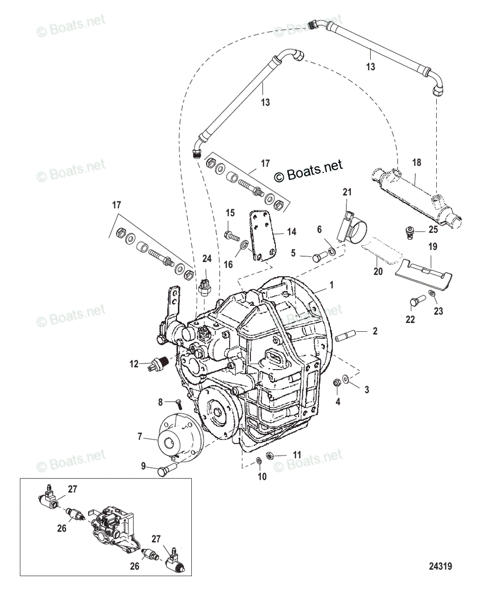 Mercruiser Inboard Gas Engines OEM Parts Diagram for Transmission and ...