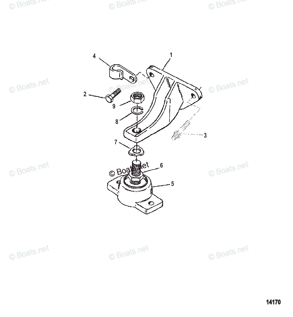 Mercruiser Sterndrive Gas Engines OEM Parts Diagram for Engine Mounting ...