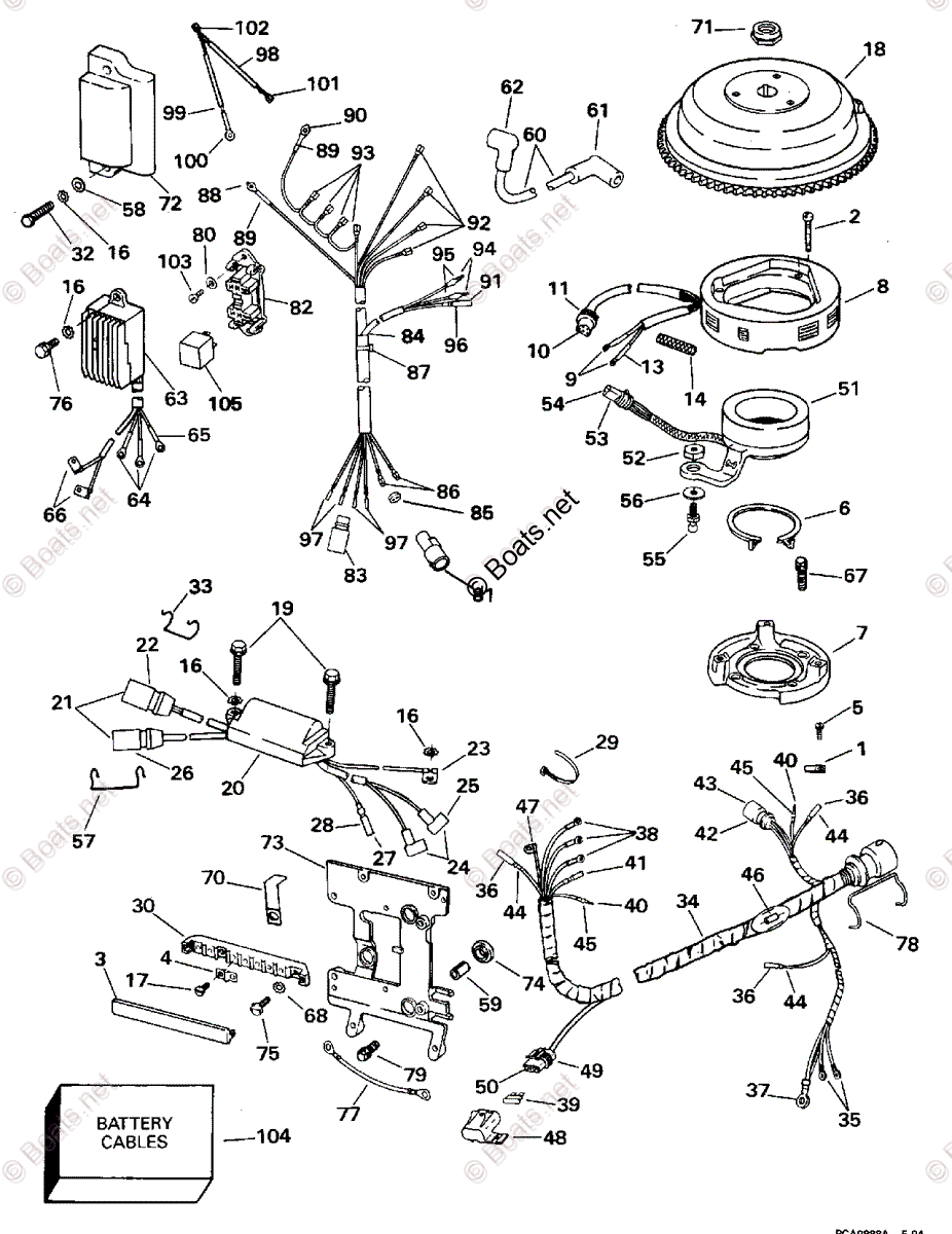 Johnson Outboard 1995 OEM Parts Diagram for Ignition System - 40-50 ...