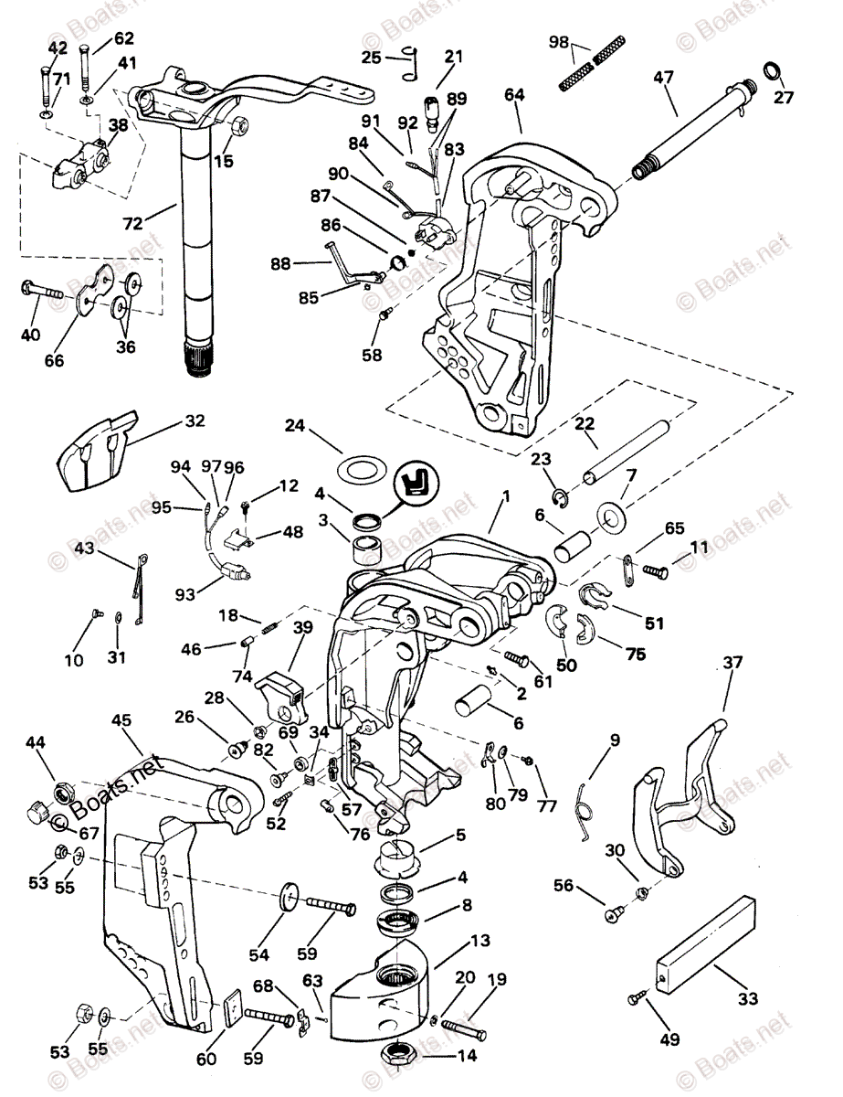 Johnson Outboard 2001 OEM Parts Diagram for Midsection | Boats.net