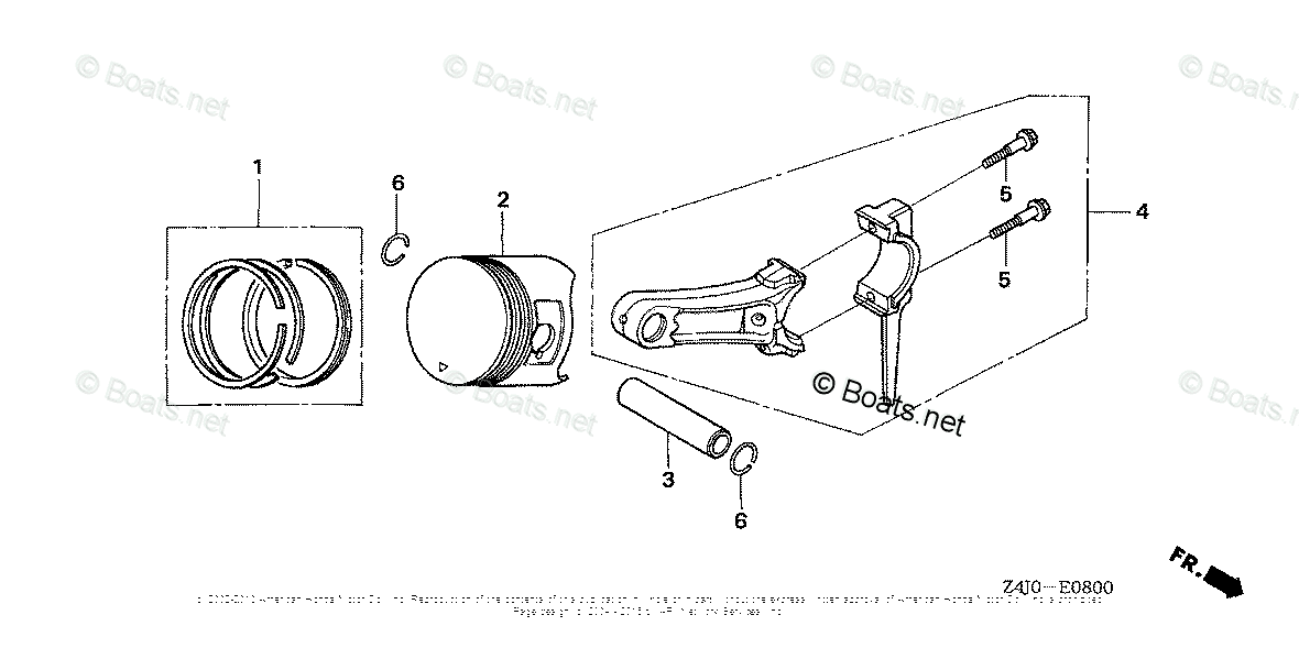 Honda Small Engines GX160U OEM Parts Diagram for Piston | Boats.net