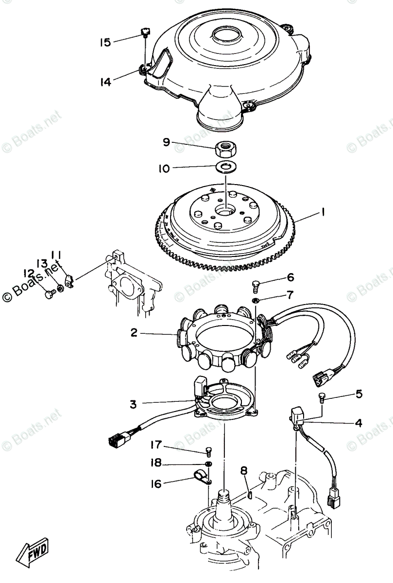 Yamaha Outboard 1999 OEM Parts Diagram for MAGNETO | Boats.net
