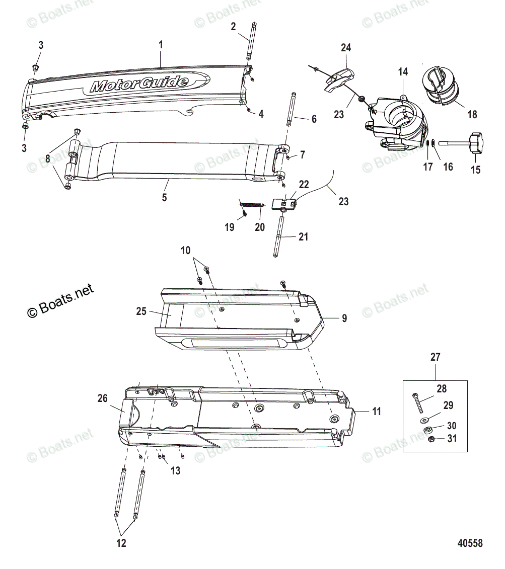 Motorguide Trolling Motor MotorGuide Pro Series OEM Parts Diagram for ...