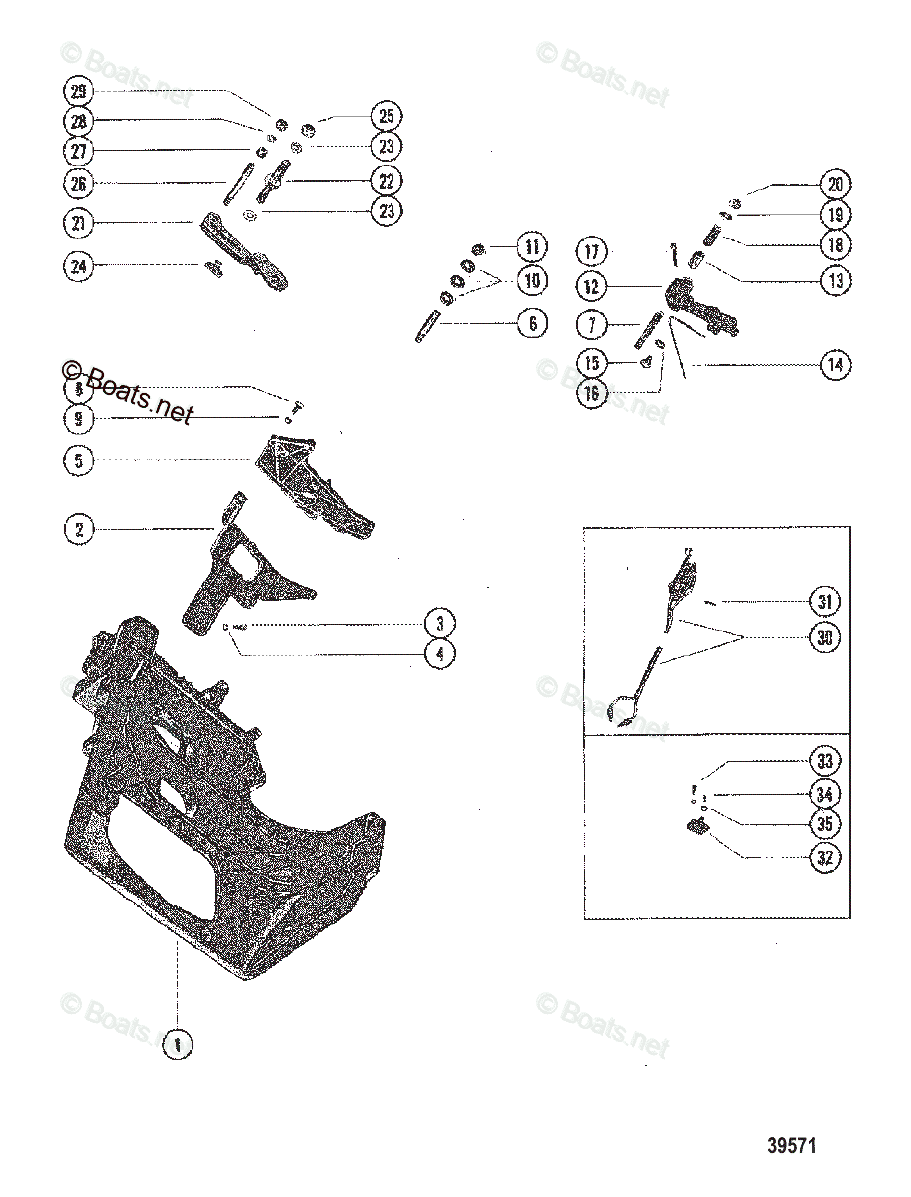 Mercruiser Sterndrive Outdrives OEM Parts Diagram for TRANSOM PLATE AND ...