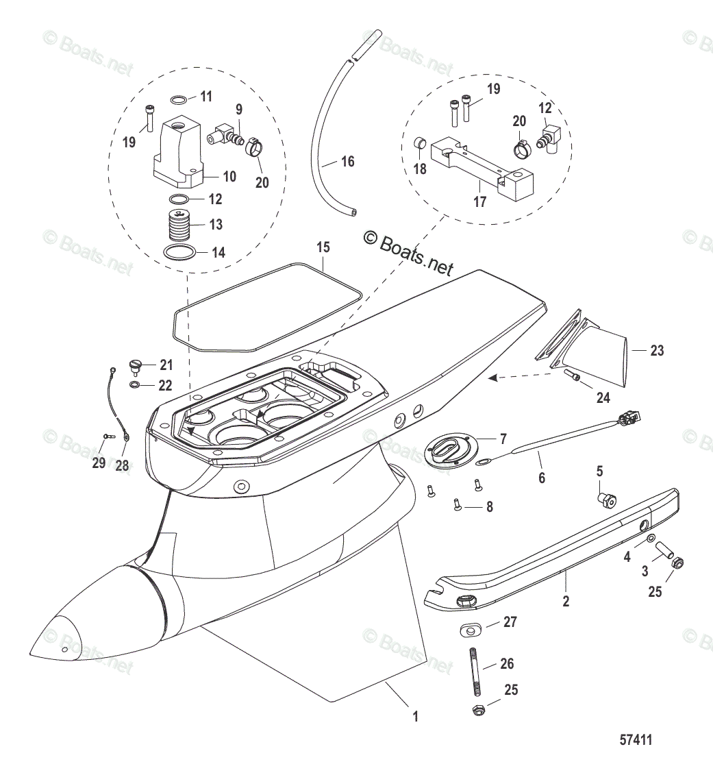 Mercruiser Sterndrive Transoms OEM Parts Diagram for Gear Housing ...
