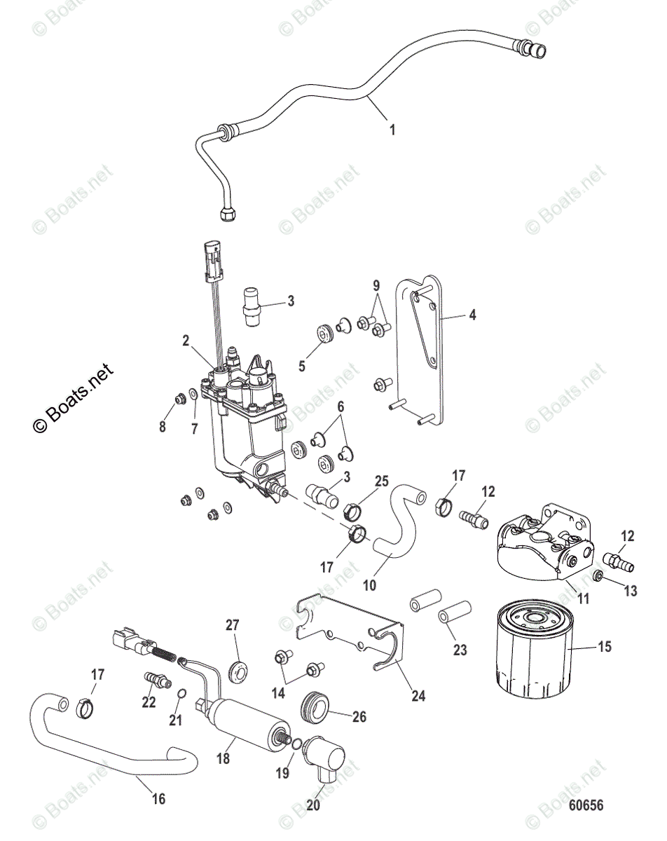 Mercruiser Sterndrive Gas Engines OEM Parts Diagram for Fuel System ...