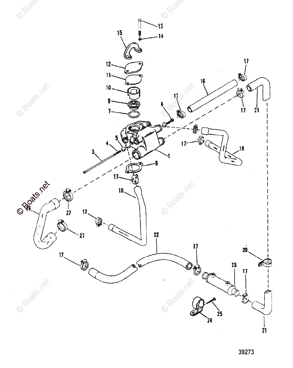 Mercruiser Sterndrive Gas Engines OEM Parts Diagram for STANDARD ...