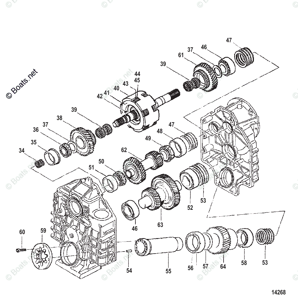 Mercruiser Inboard Diesel Engines OEM Parts Diagram for TRANSMISSION (V ...