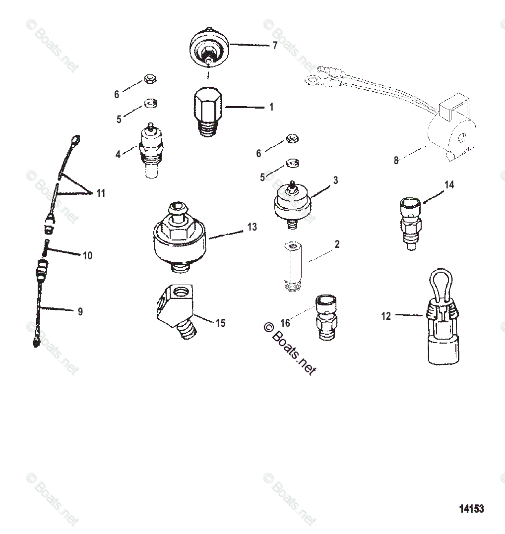 Mercruiser Sterndrive Gas Engines OEM Parts Diagram for SENDERS AND ...