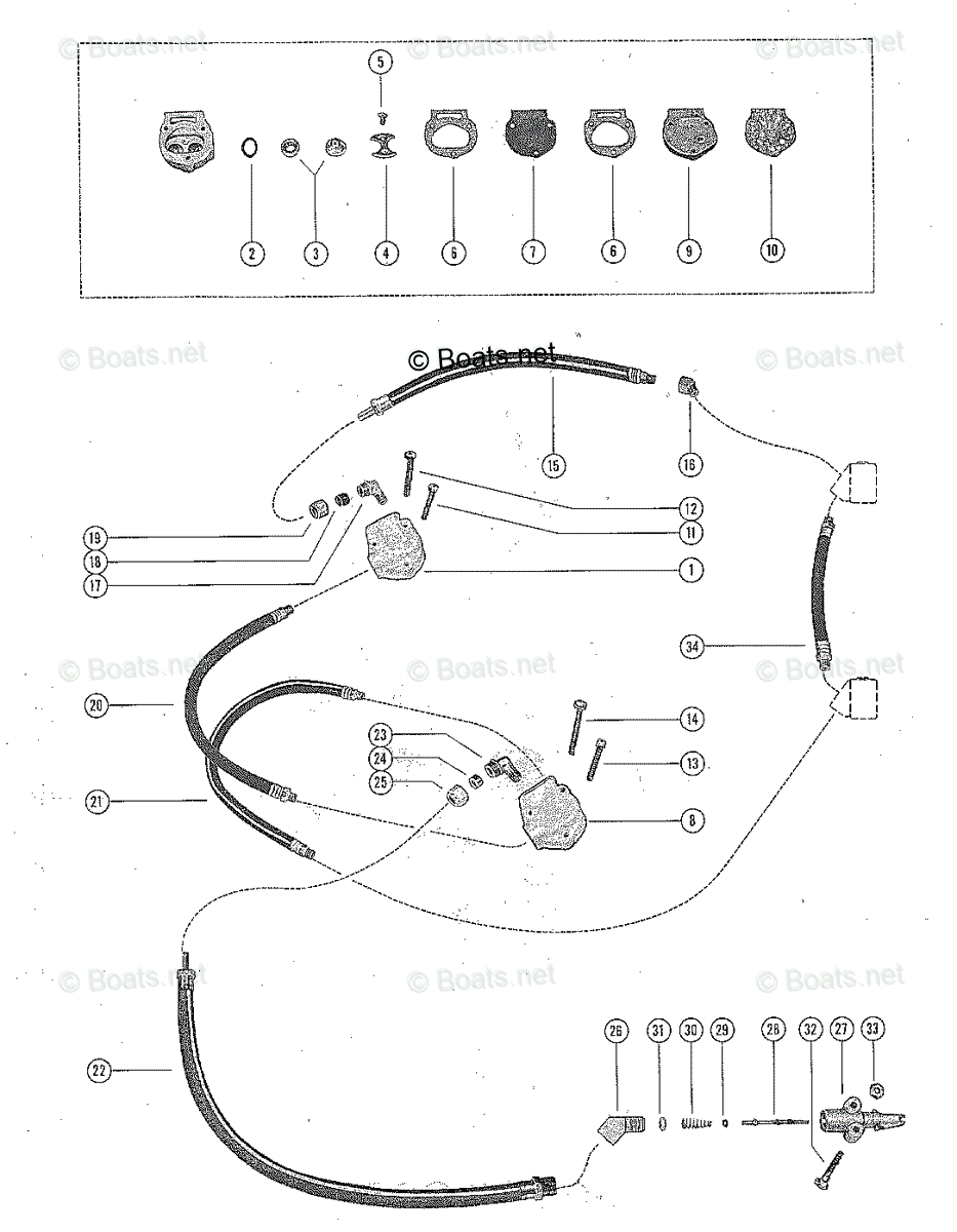Mercury Outboard 65HP OEM Parts Diagram for Fuel Pump and Fuel Line ...