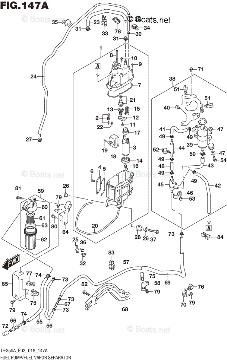 Suzuki Outboard 2018 OEM Parts Diagram for FUEL PUMP / FUEL VAPOR ...