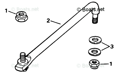 OMC Quiet Rider 115HP OEM Parts Diagram for Steering Link Kit (W/Power ...