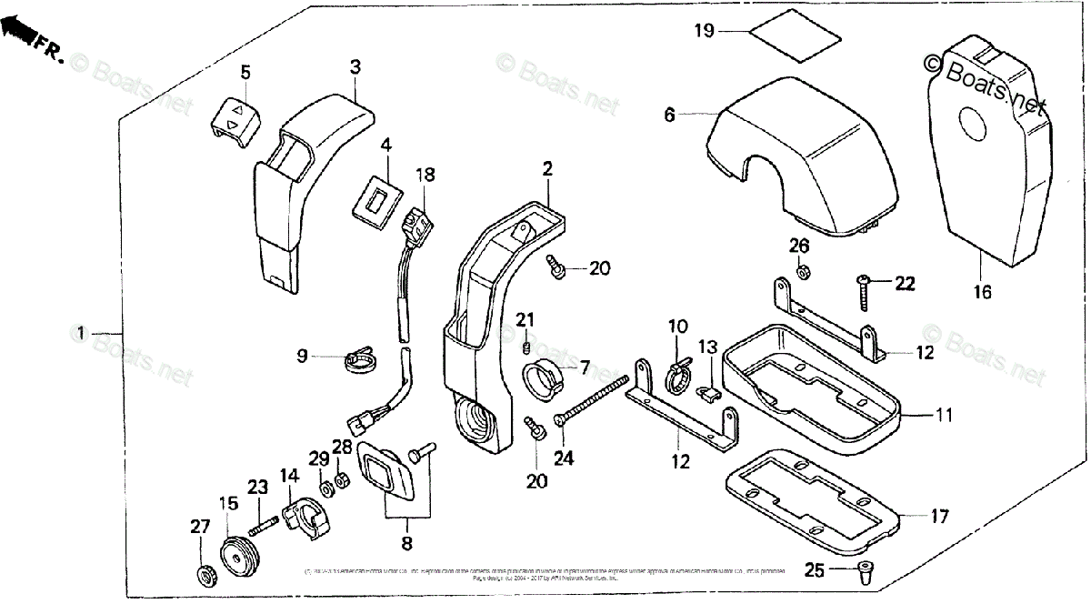 Honda Outboard 1999 OEM Parts Diagram for Remote Control (Top Mount ...