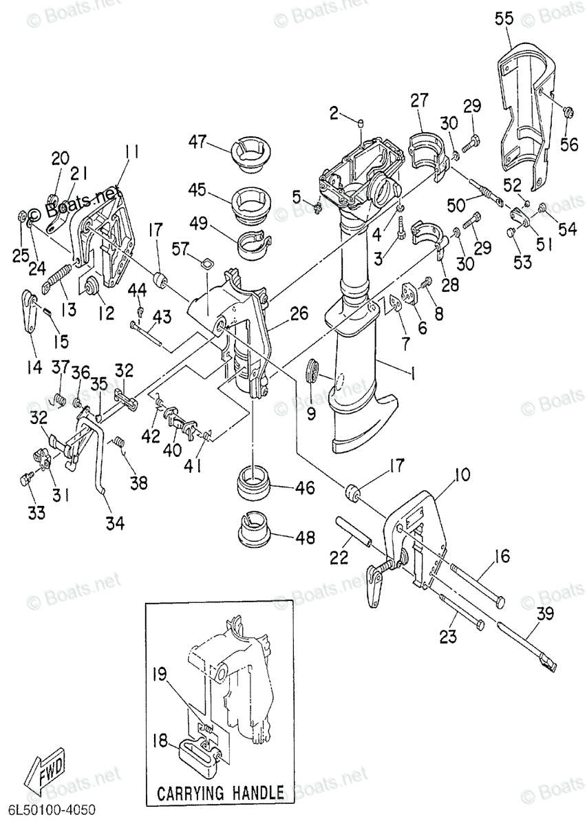 Yamaha Outboard 1999 OEM Parts Diagram for Upper Casing Bracket | Boats.net