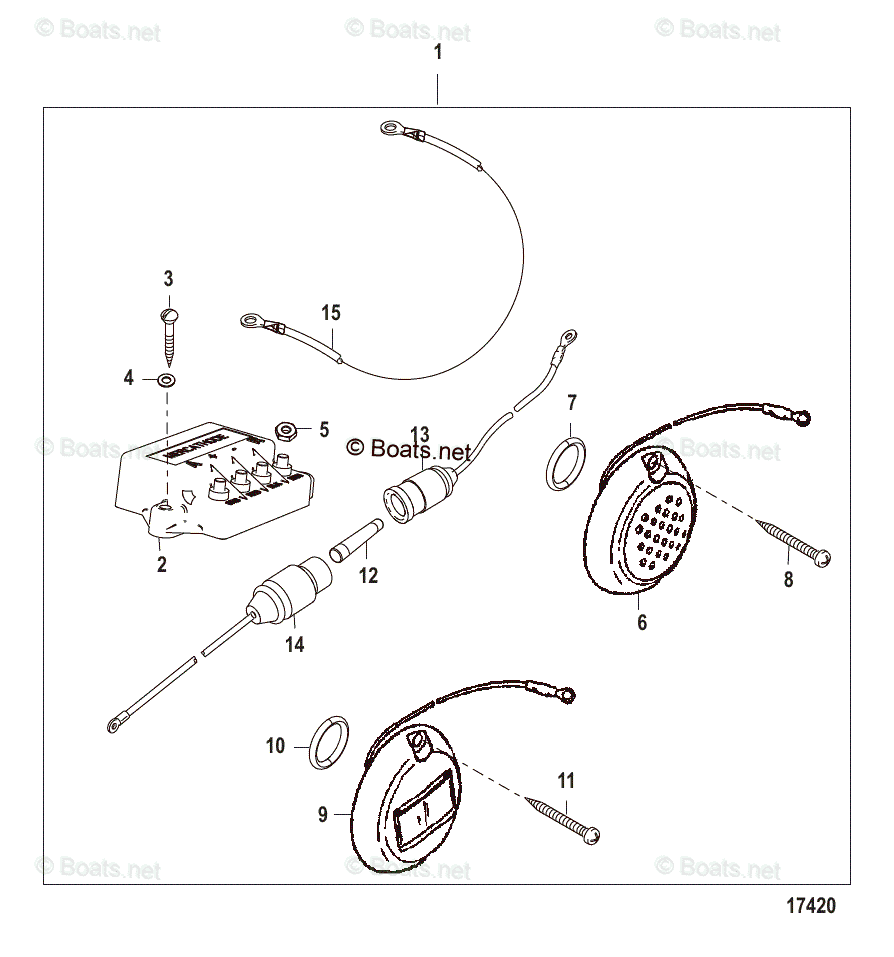 Mercury Rigging Parts & Accessories Electrical OEM Parts Diagram for ...