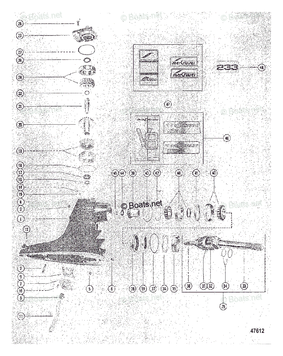 Mercruiser Sterndrive Outdrives OEM Parts Diagram for DRIVE SHAFT ...