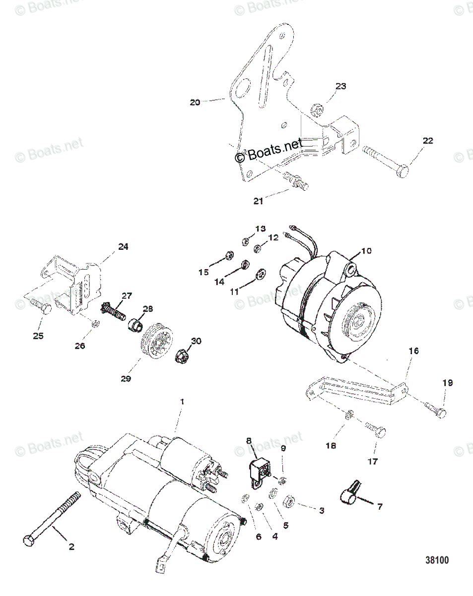 Mercruiser Sterndrive Gas Engines OEM Parts Diagram For STARTER MOTOR mercruiser-sterndrive-gas-engines-oem-parts-diagram-for-starter-motor