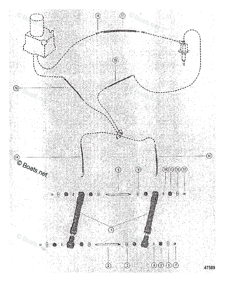 Mercruiser Sterndrive Outdrives OEM Parts Diagram for Trim Cylinders ...