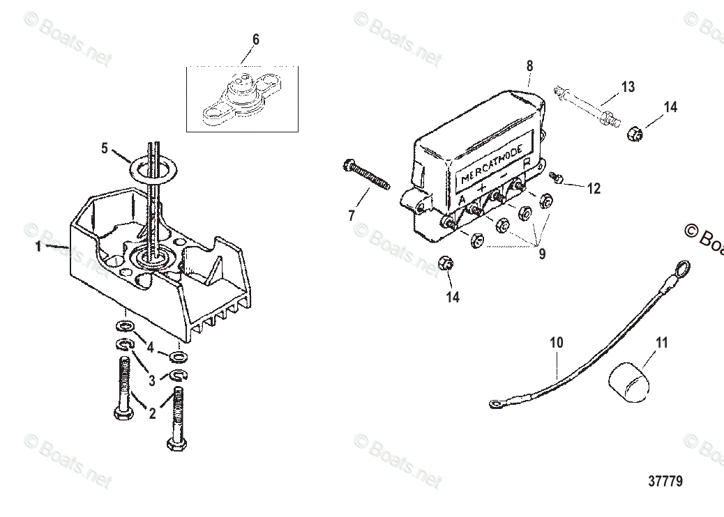 Mercruiser Sterndrive Outdrives OEM Parts Diagram for Mercathode ...