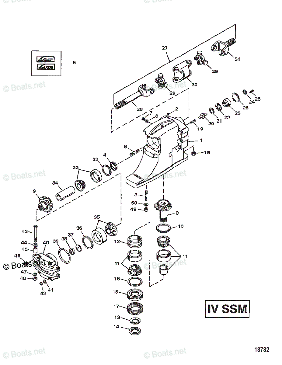 Mercruiser Sterndrive Outdrives OEM Parts Diagram for DRIVESHAFT ...