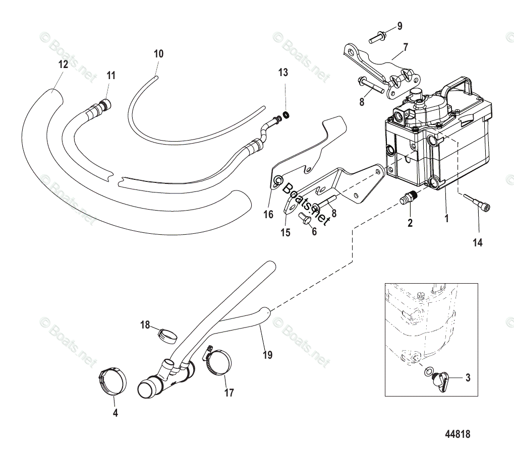 Mercruiser Inboard Gas Engines OEM Parts Diagram for Cool Fuel System ...