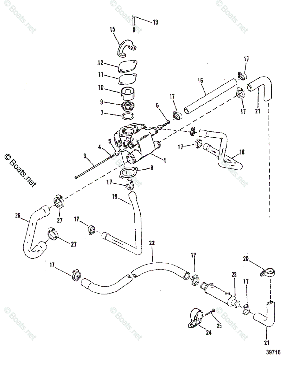 Mercruiser Sterndrive Gas Engines OEM Parts Diagram for Standard ...