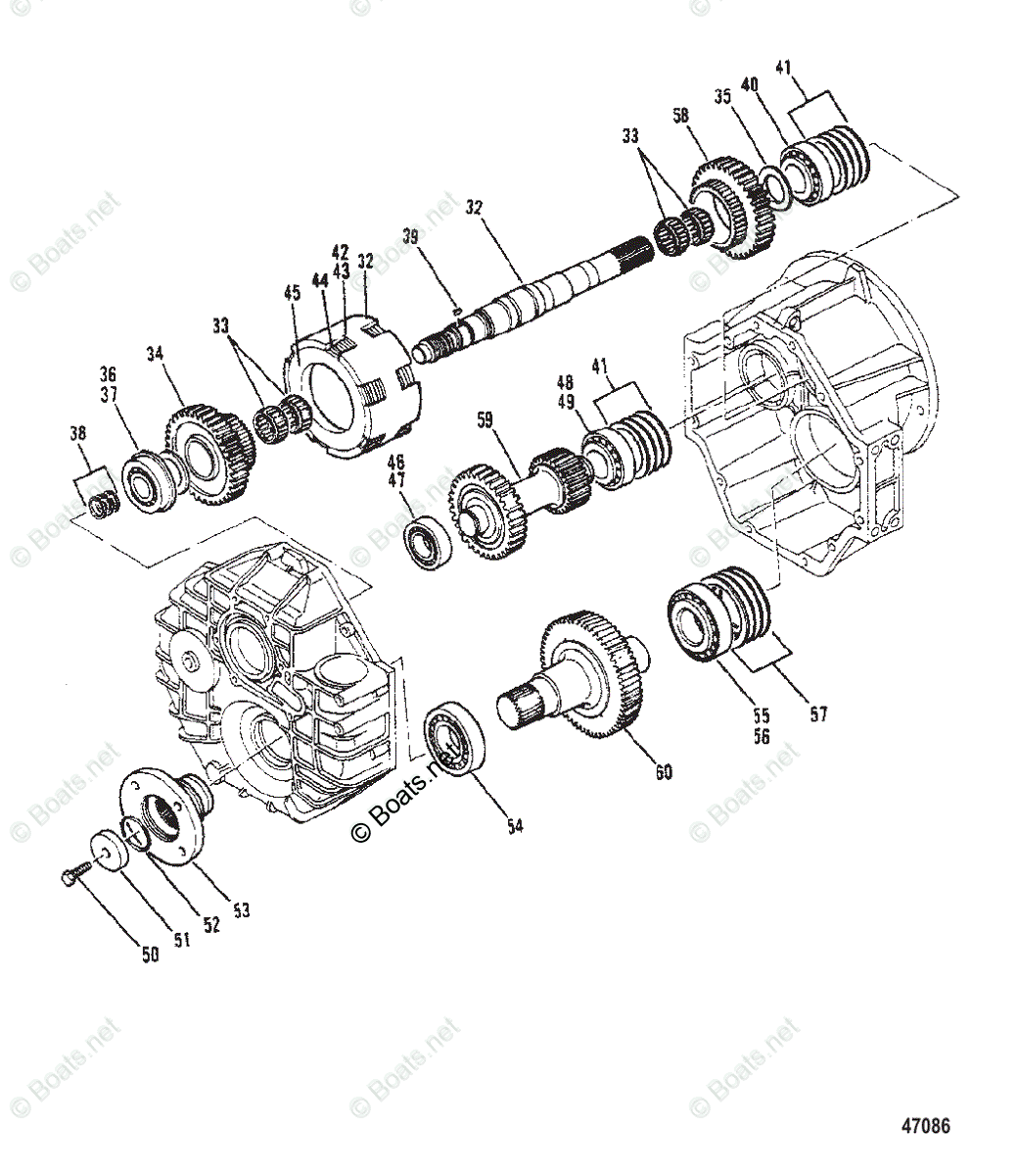 Mercruiser Inboard Gas Engines OEM Parts Diagram for TRANSMISSION (630 ...