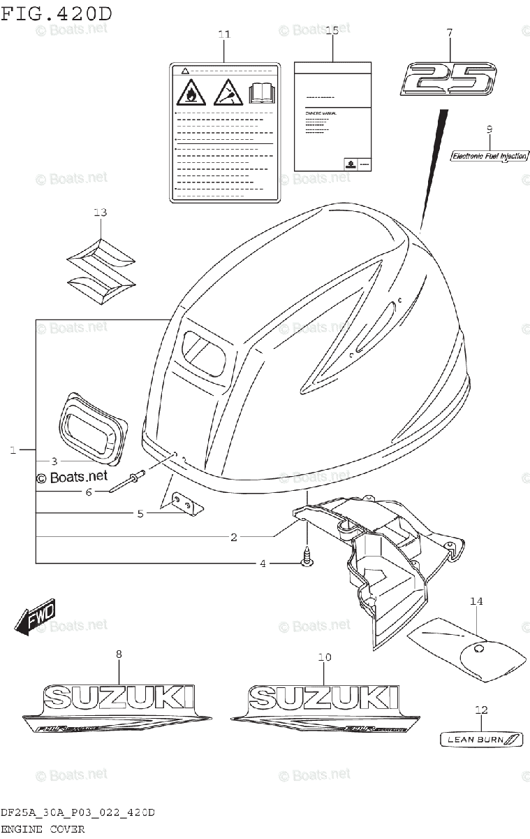 Suzuki Outboard 2022 OEM Parts Diagram for ENGINE COVER (020:(DF25AT DF25ATH)) | Boats.net