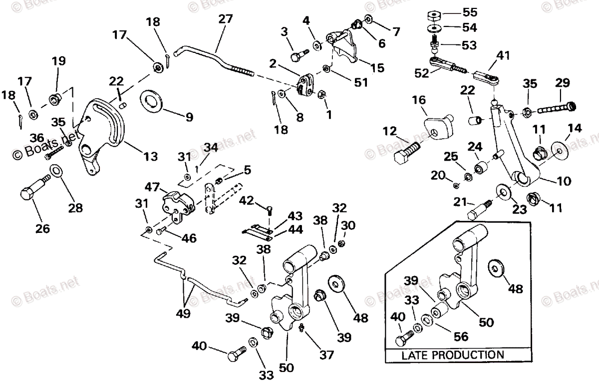 Johnson Outboard 1992 OEM Parts Diagram for SHIFT & THROTTLE LINKAGE ...