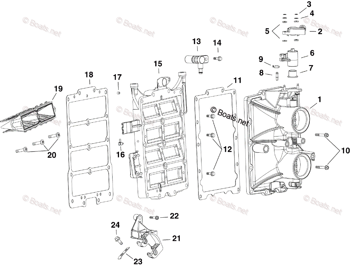 Evinrude Outboard 2011 OEM Parts Diagram for INTAKE MANIFOLD ASSEMBLY ...