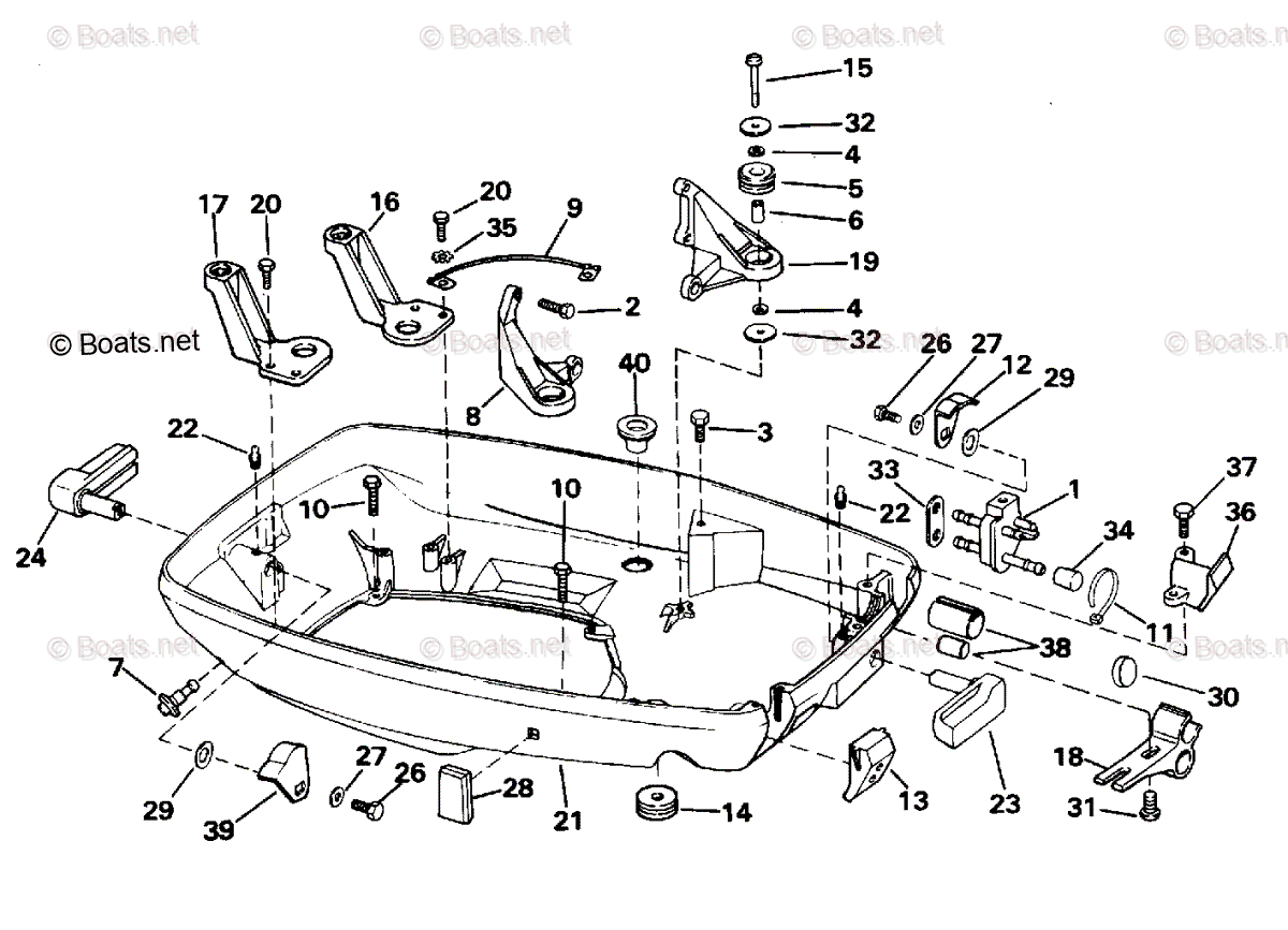 Johnson Outboard 1995 OEM Parts Diagram for LOWER ENGINE COVER | Boats.net