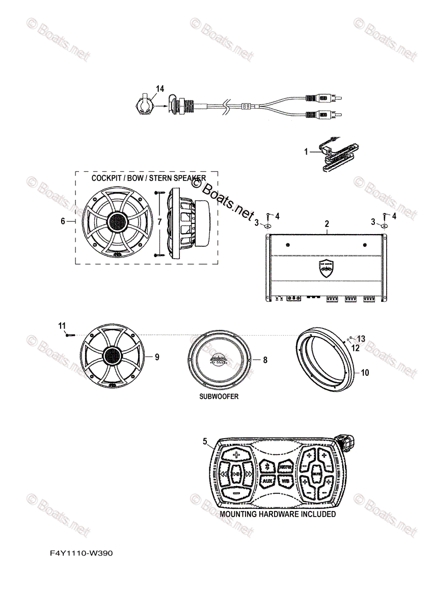 Yamaha Boats 2024 OEM Parts Diagram for Stereo Equipment | Boats.net