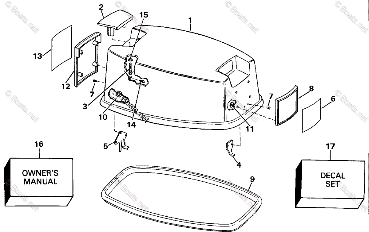 Evinrude Outboard 1991 OEM Parts Diagram for Engine Cover - Johnson ...