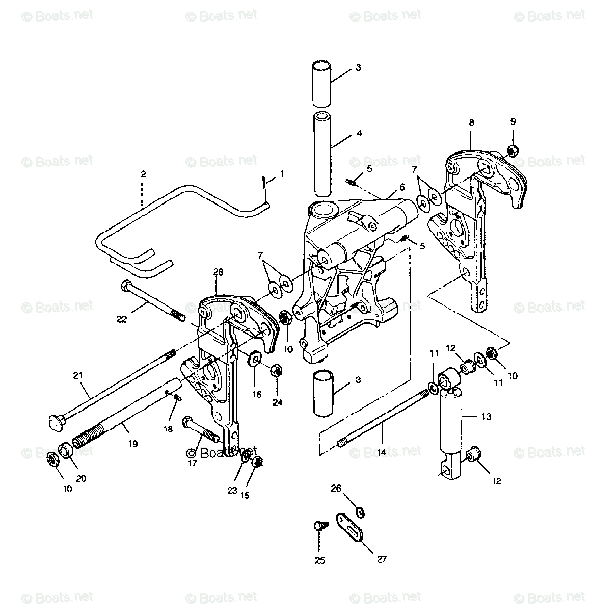 Force Outboard 1991 OEM Parts Diagram for SWIVEL BRACKET AND STERN ...