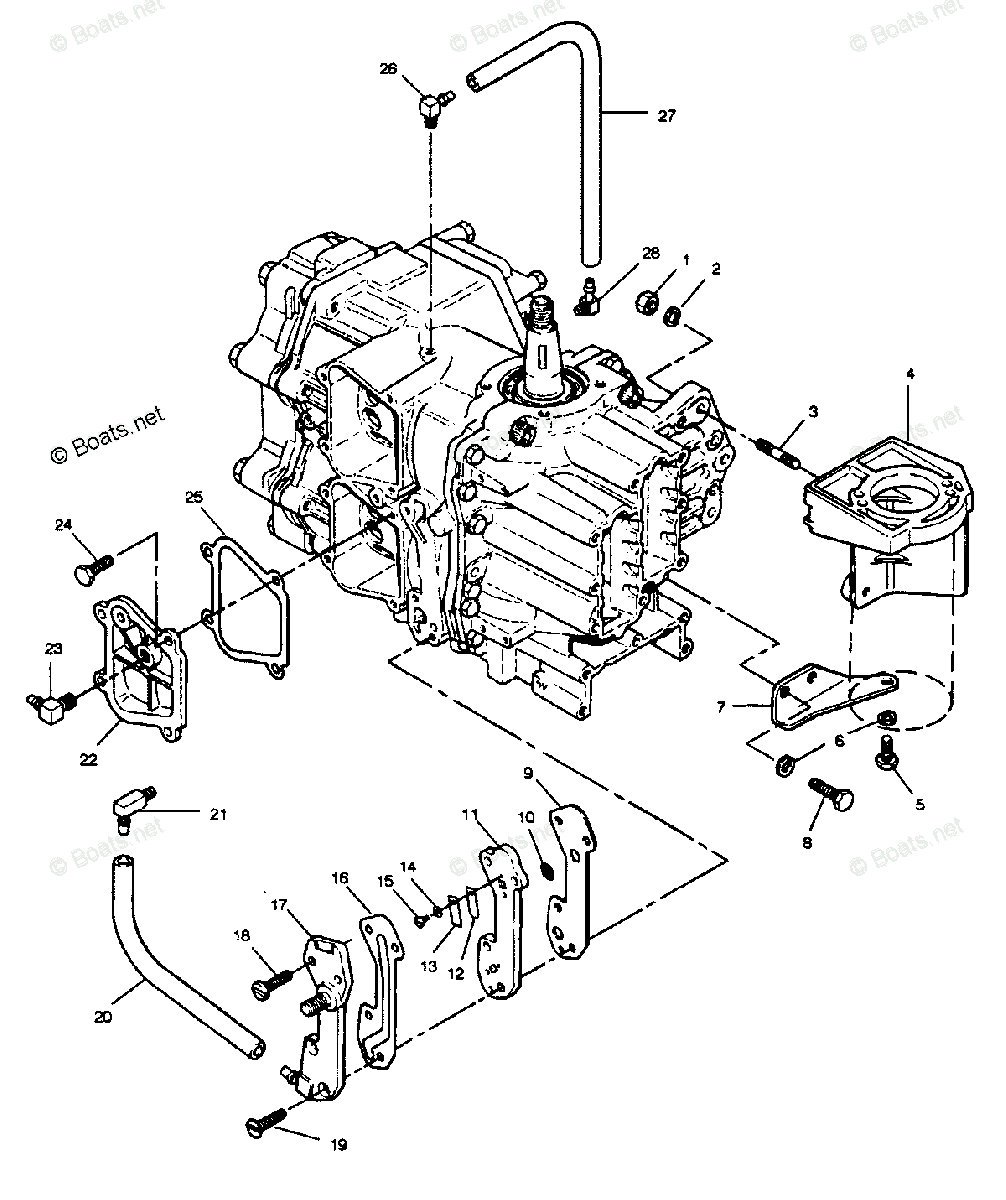 Force Outboard 1988 OEM Parts Diagram for RECIRCULATION SYSTEM AND ...