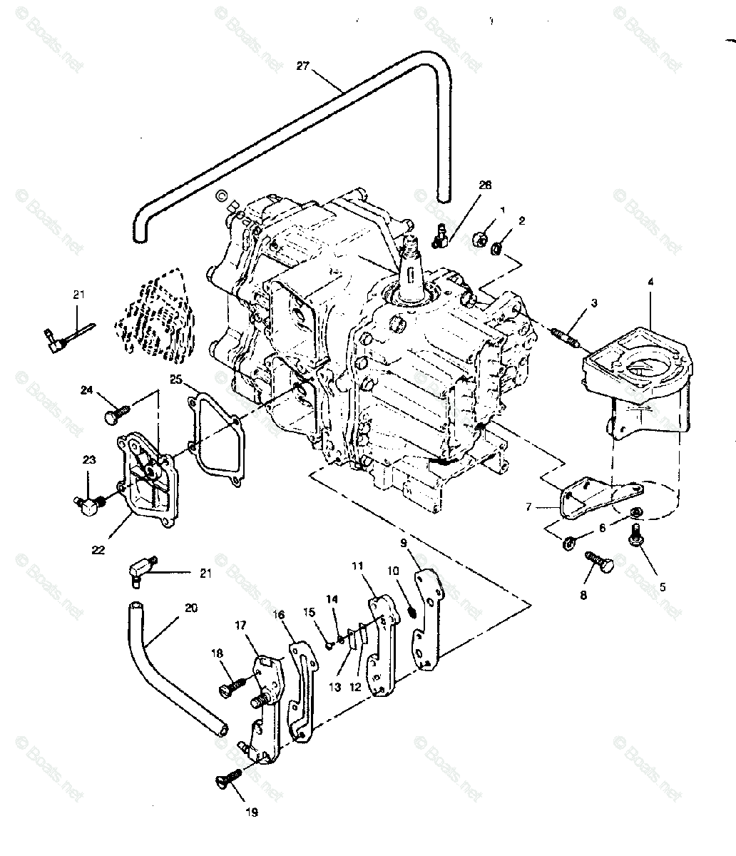 Force Outboard 1991 OEM Parts Diagram for RECIRCULATION SYSTEM AND ...