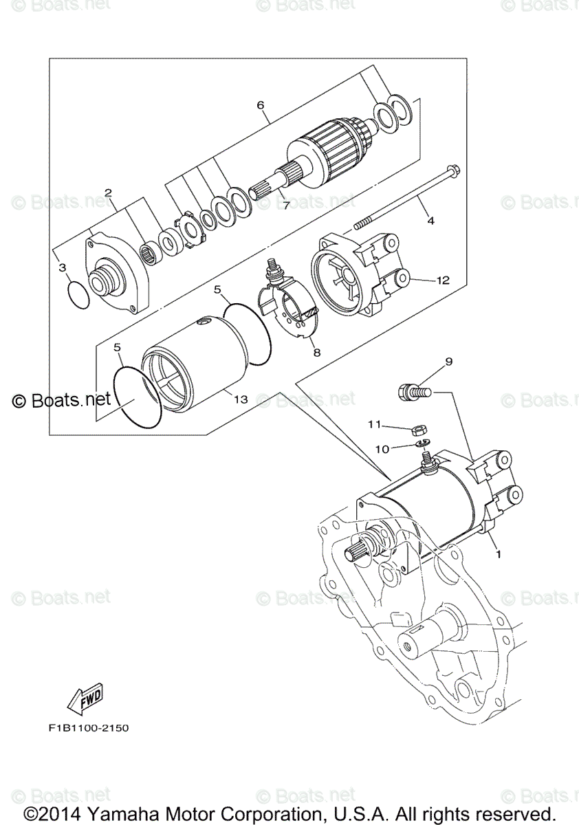 Yamaha Waverunner Parts 2006 OEM Parts Diagram for STARTING MOTOR ...