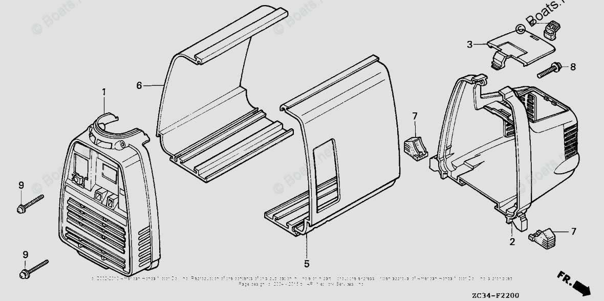 Honda Generators EX350 A-A VIN# ECC-1178333 OEM Parts Diagram for SIDE ...