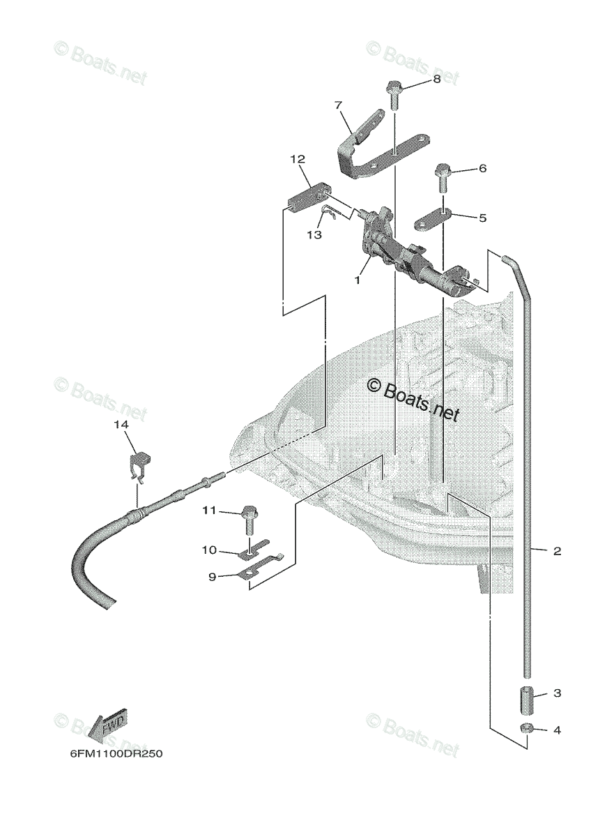 Yamaha Outboard 2017 OEM Parts Diagram for Control 1 | Boats.net