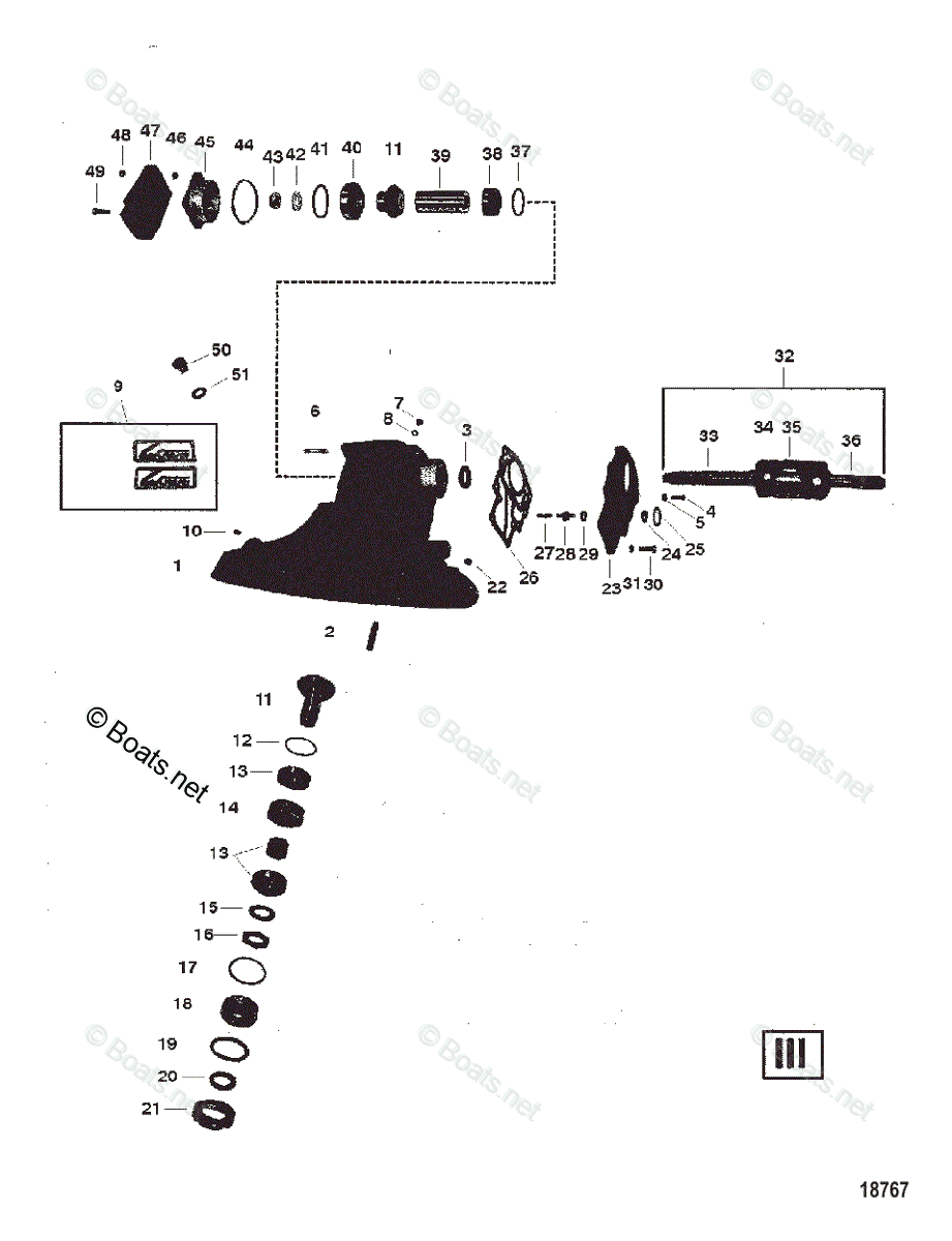 Mercruiser Sterndrive Outdrives OEM Parts Diagram for DRIVESHAFT ...