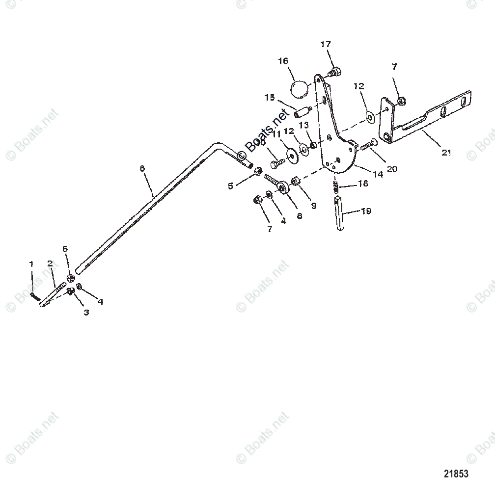 Mercury Outboard 25HP OEM Parts Diagram for Jet Linkage (S/N 0G157845 ...